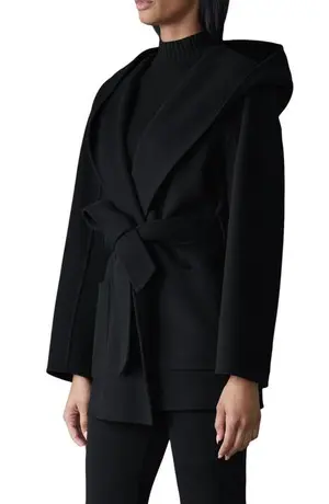 Mackage Paya Belted Wool Coat - Black