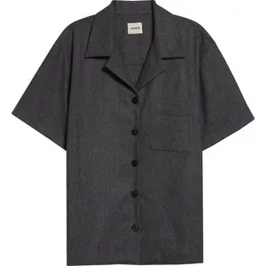 Khaite Riordan Wool Shirt - Storm