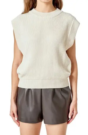 Endless Rose Cap Sleeve Rib Knit Sweater