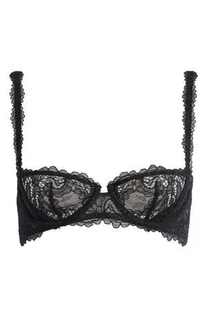 SAVAGE X FENTY Romantic Corded Lace Unlined Underwire Bra - Black Caviar