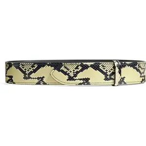 Khaite Theo Snakeskin Embossed Leather Belt - Natural
