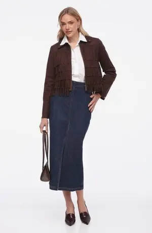 Bagatelle Faux-suede Fringe Jacket