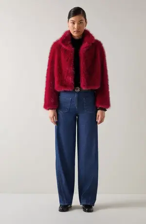 LK BENNETT Noah Faux Fur Jacket