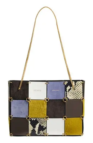 Khaite Mini Emma Patchwork Tote Fern Multi