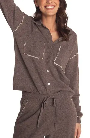 Bella Dahl Whipstitch Button-up Sweater