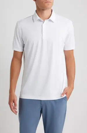 Mizzen+main Versa Trim Fit Performance Golf Polo - White Solid
