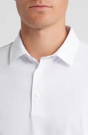 Mizzen+main Versa Trim Fit Performance Golf Polo - White Solid