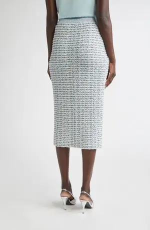 St. John Sequin Metallic Eyelash Knit Skirt