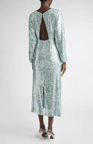 St. John Sequin Stretch Knit Midi Dress