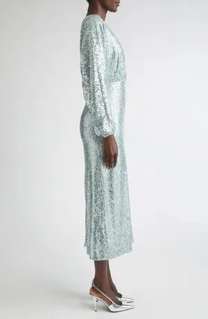 St. John Sequin Stretch Knit Midi Dress