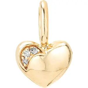 Adina Reyter Diamond Puffy Heart Mini Charm Pendant - 9k Yellow Gold