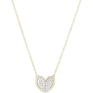 Adina Reyter Tiny Pavé Folded Heart Necklace