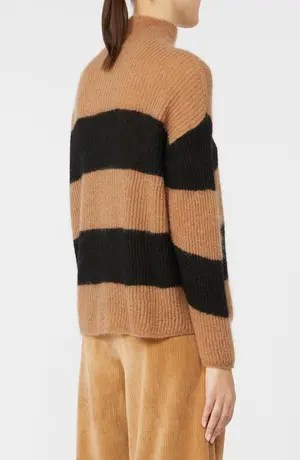 MM BY MAX MARA Tenna Stripe Turtleneck Sweater