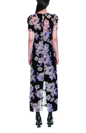 Anna Sui Cabbage Rose Devore Maxi Dress