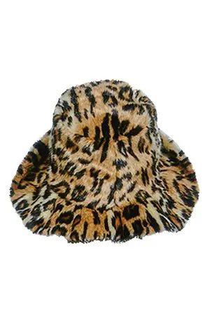 Anna Sui Faux Leopard Hat - Caramel Multi