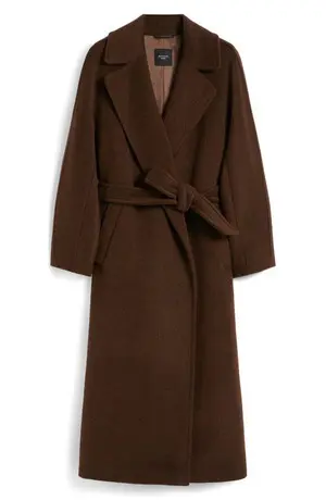Max Mara Tempera Wool & Alpaca Blend Wrap Coat