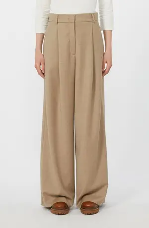 Max Mara Globale Stretch Wool Wide Leg Pants