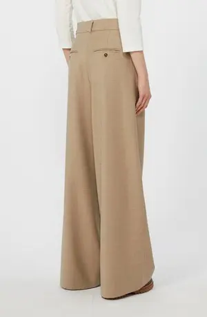 Max Mara Globale Stretch Wool Wide Leg Pants