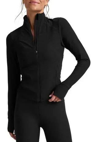 Beyond Yoga Space Dye Trails Active Jacket - Darkest Night