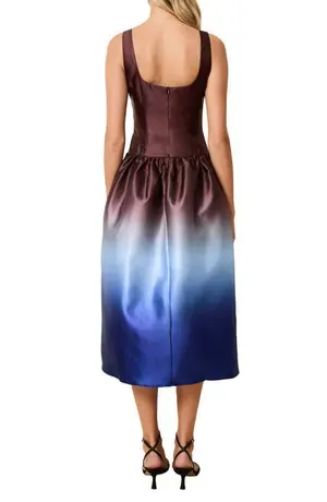Solid & Striped The Gianna Ombré Colorblock Satin Dress