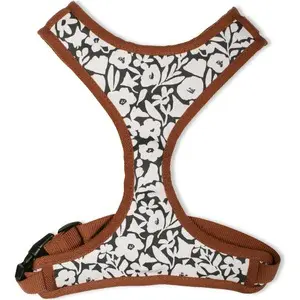 FRINGE STUDIO Charcoal Floral Dog Harness - White Flowers