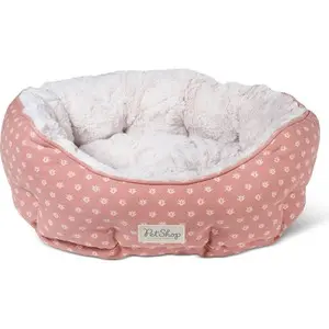 FRINGE STUDIO Small Canvas Round Cuddler Pet Bed - Pink