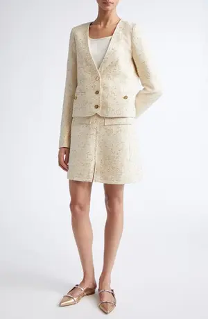 Giambattista Valli V-neck Tweed Crop Jacket