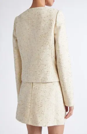 Giambattista Valli V-neck Tweed Crop Jacket