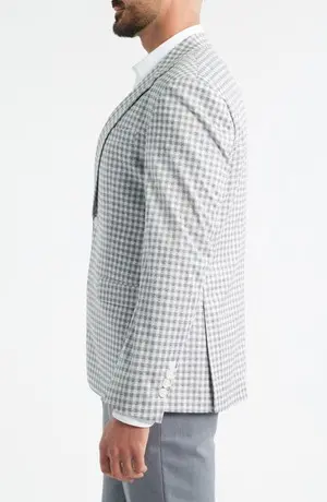 DANIEL HECHTER Modern Fit Gingham Check Stretch Sport Coat