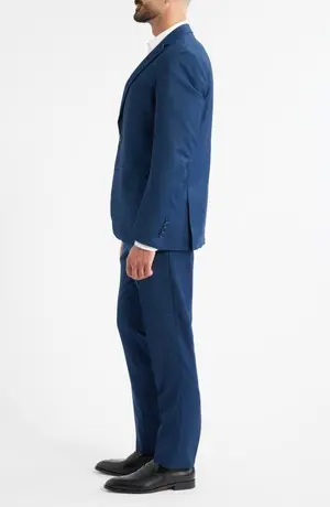 DANIEL HECHTER Modern Fit Medium Blue Méange Wool Suit
