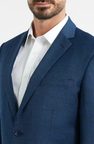 DANIEL HECHTER Modern Fit Medium Blue Méange Wool Suit