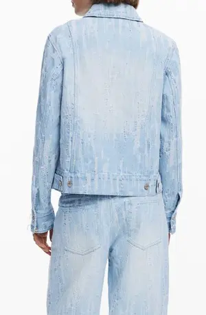 Desigual Distressed Denim Trucker Jacket