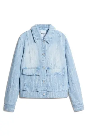 Desigual Distressed Denim Trucker Jacket