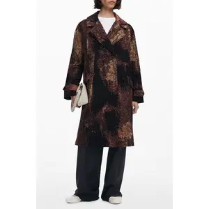 Desigual Marble Print Overcoat