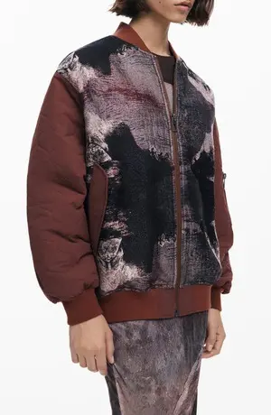 Desigual Onion Quilted Puffer Bomber Jacket