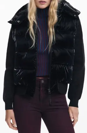 Desigual Convertible Quilted Puffer Jacket