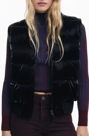 Desigual Convertible Quilted Puffer Jacket