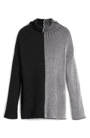 Desigual Color Block Turtleneck Sweater