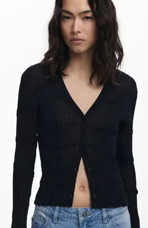 Desigual Fine Knit V-neck Cardigan