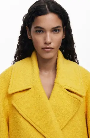 Desigual Double-breasted Coat - Yellow