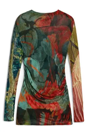 Desigual Printed Mock Neck Pullover
