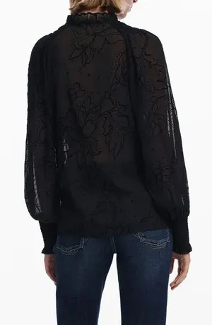 Desigual Floral Split Neck Popover Top