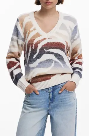 Desigual Ombré V-neck Sweater