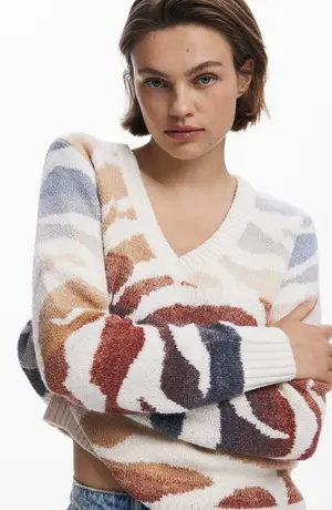 Desigual Ombré V-neck Sweater