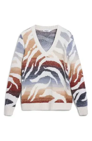 Desigual Ombré V-neck Sweater