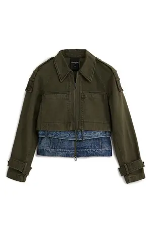 Desigual Mixed Media Military Jacket