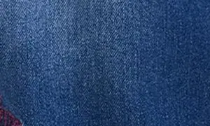Desigual Leaf Embroidered Cropped Wide Leg Jeans