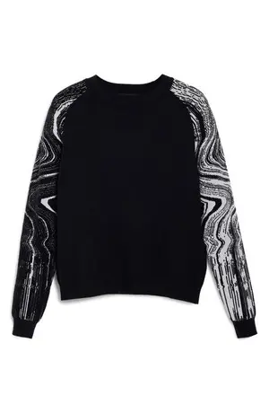 Desigual Swirl Raglan Sleeve Crewneck Pullover
