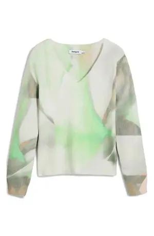 Desigual Abstract Print V-neck Pullover