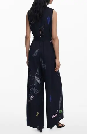 Desigual Printed Wide Leg Jumpsuit